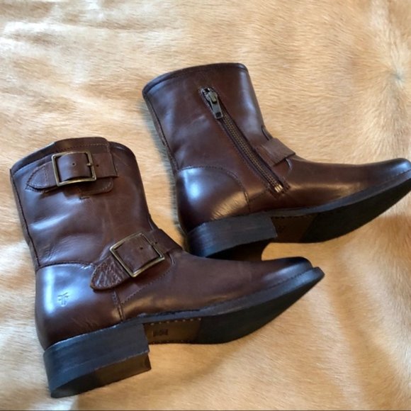 Frye | Shoes | Frye Vicky Engineer Leather Boot Chocolate | Poshmark